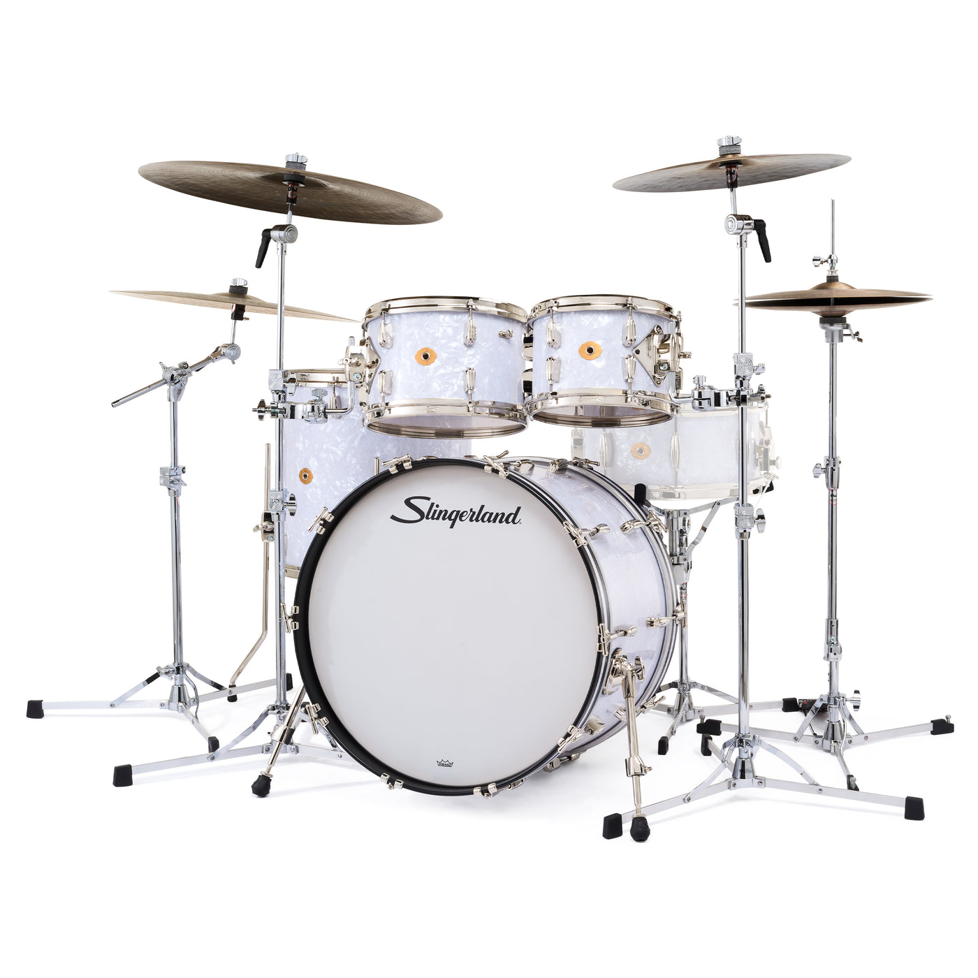 Slingerland Radio King Outfit Drum Kit 22-10-12-16in - White Marine Pe ...