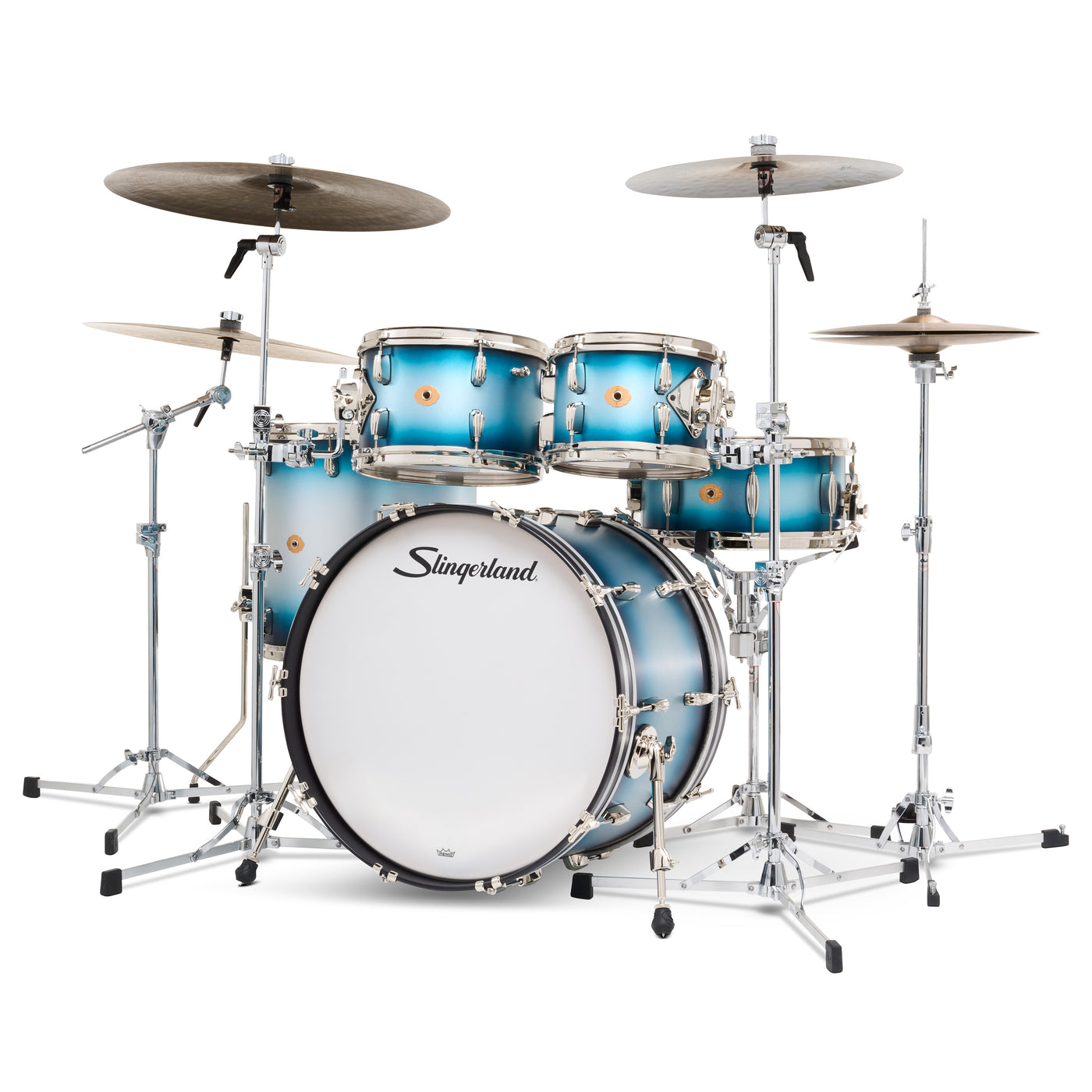 Slingerland Radio King Outfit Drum Kit 22-10-12-16x14in - Blue and ...